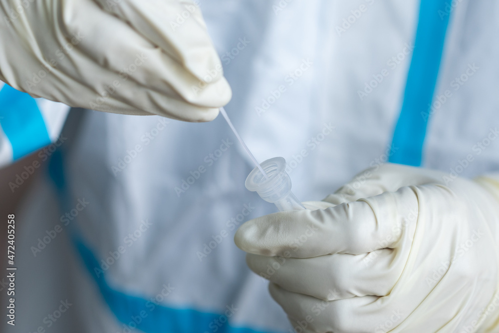 The doctor with PPE suit, Doctor is using a test coronavirus(covid-19 ...