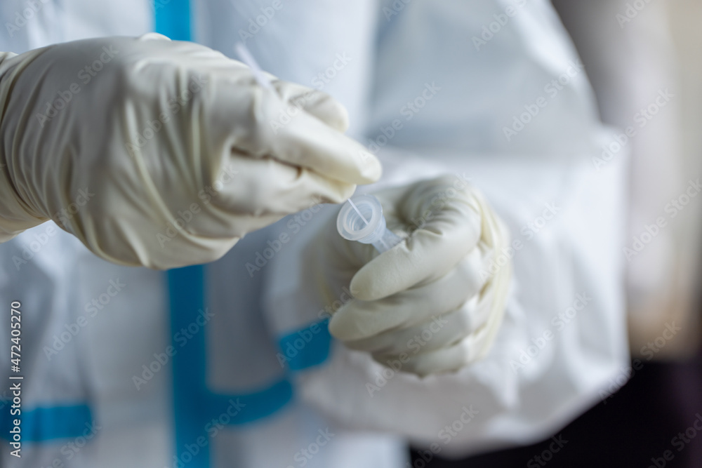 The doctor with PPE suit, Doctor is using a test coronavirus(covid-19 ...