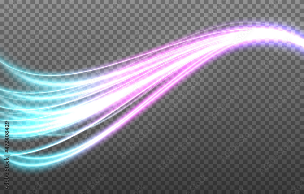Vector glowing lines png. Beautiful gradient, neon png lines, neon ...