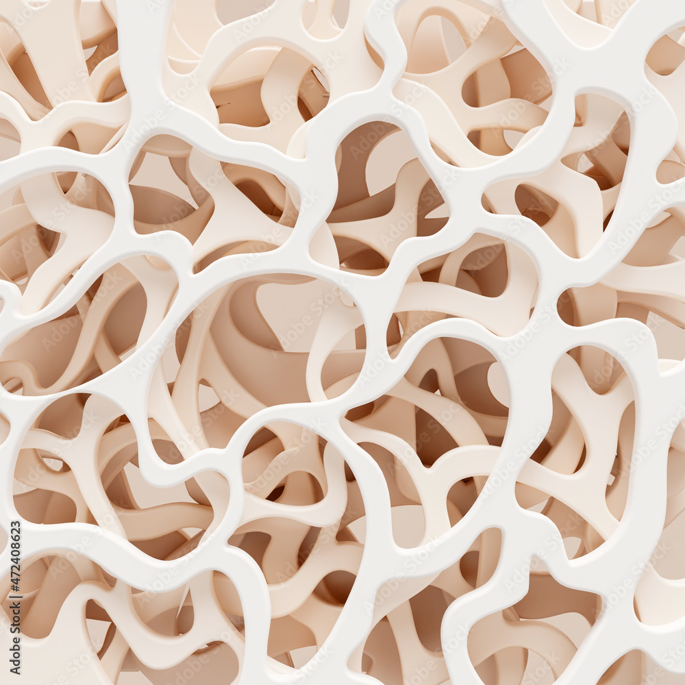Osteoporosis porous bone tissue. Spongy texture background 3d render ...