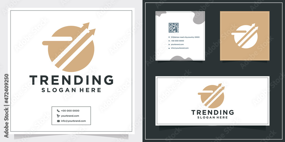 Internet trading logo and business card design inspiration Stock Vector ...