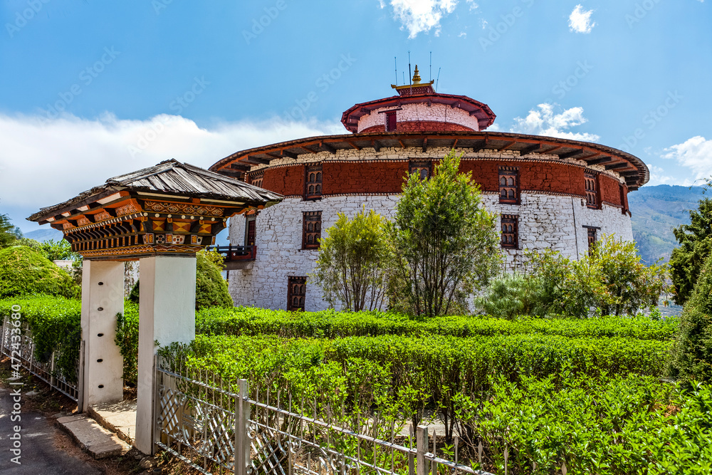 Exterior of the Watchtower (National Museum) of Paro Rinpun Dzong in ...