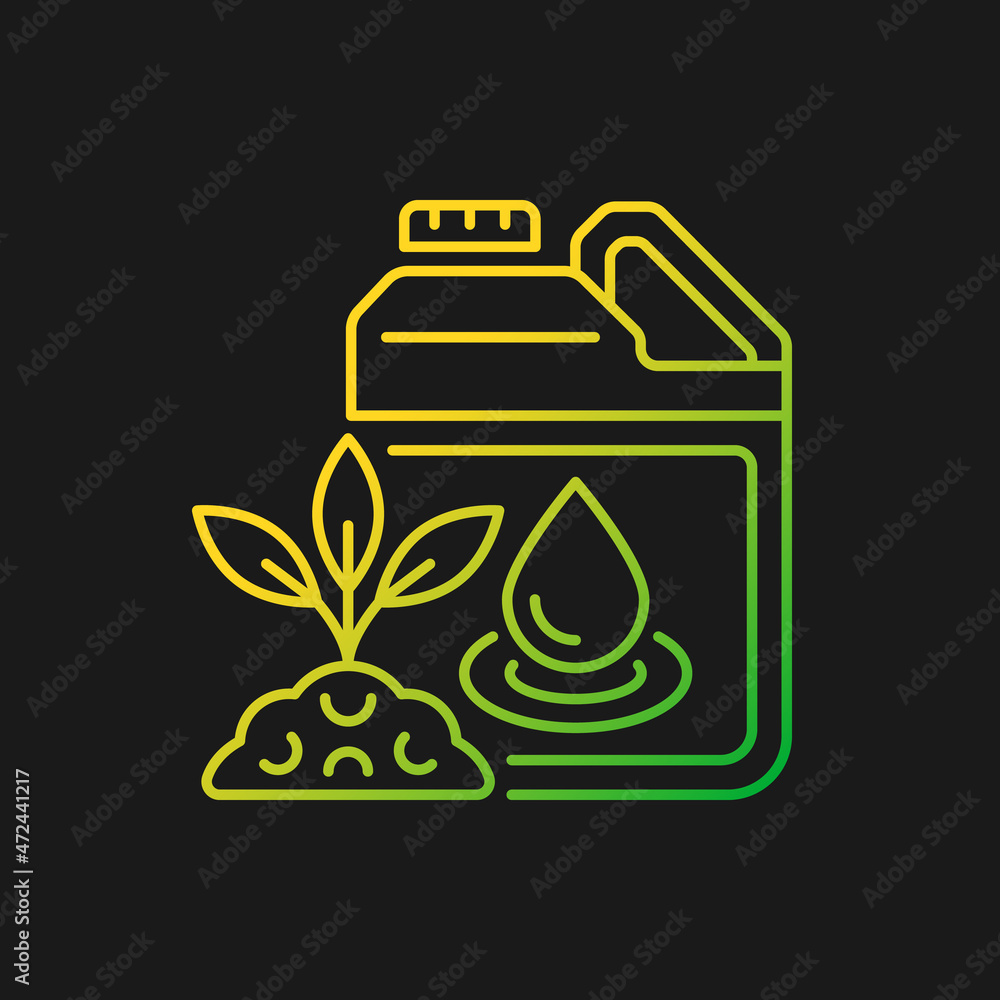 Vetor de Liquid fertilizer gradient vector icon for dark theme. Mixture ...