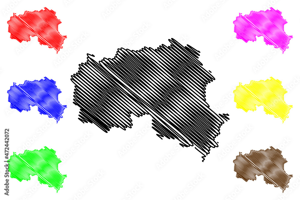 Gurgaon district (Haryana State, Republic of India) map vector ...