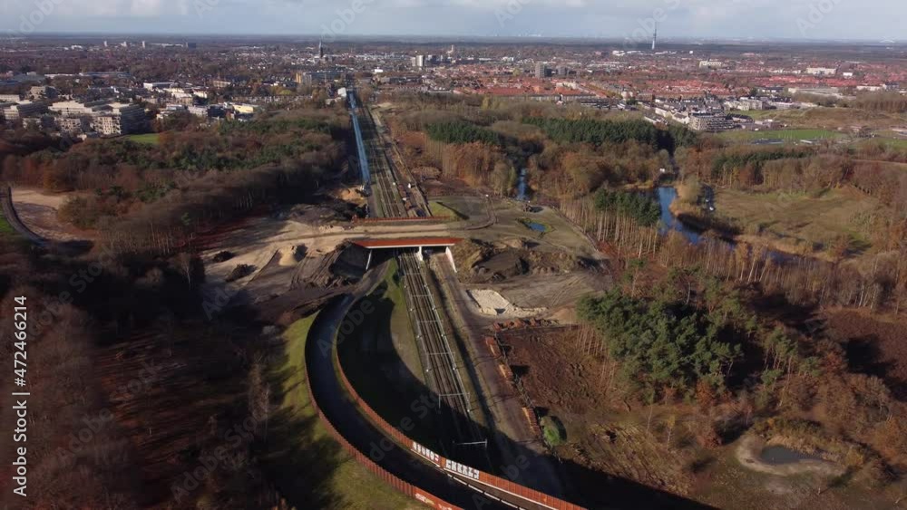 Eco wildlife passage bridge under construction in Hilversum, the ...