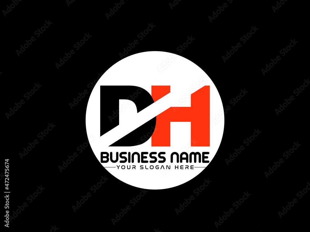 Letter DH Logo, Creative and Colorful DH d h letter logo design for ...