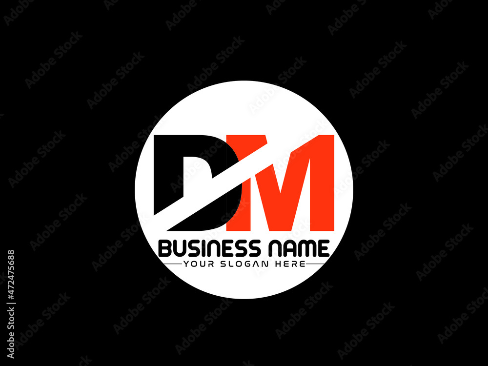 Letter DM Logo, Creative and Colorful DM d m letter logo design for ...