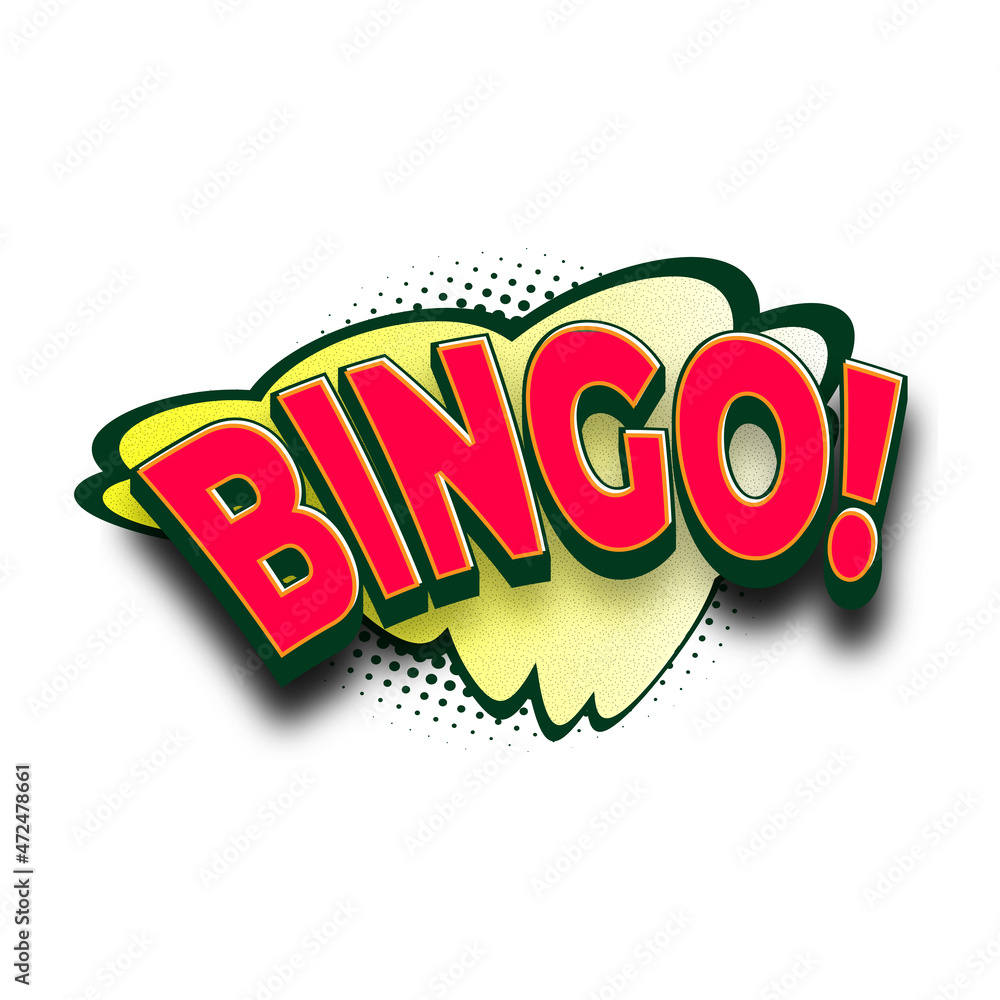 Bingo Text Transparent Background Stock Vector | Adobe Stock