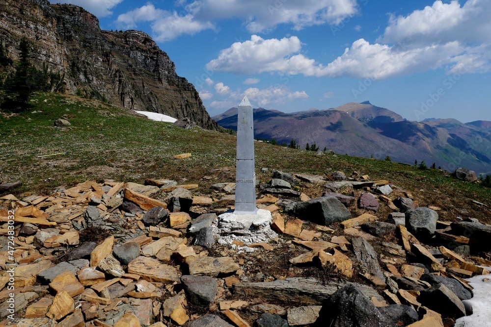 International boundary on continental divide on south ridge of Forum ...
