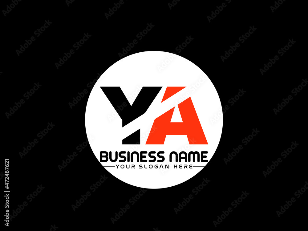 YA Logo Letter design, Unique Letter YA y a company logo with geometric ...