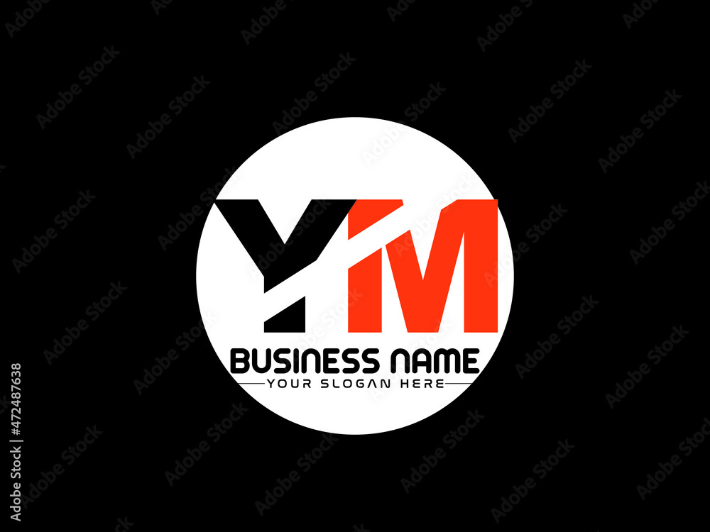 YM Logo Letter design, Unique Letter Ym y m company logo with geometric ...