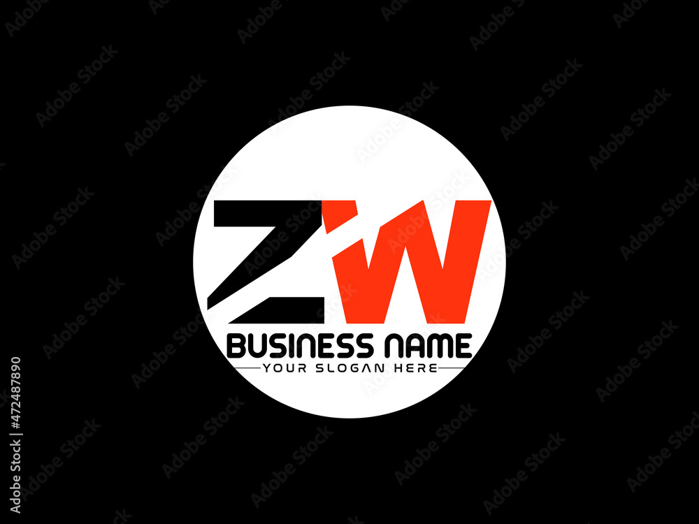 Letter ZW Logo Image, Alphabet letters logo zw letter logo template for ...