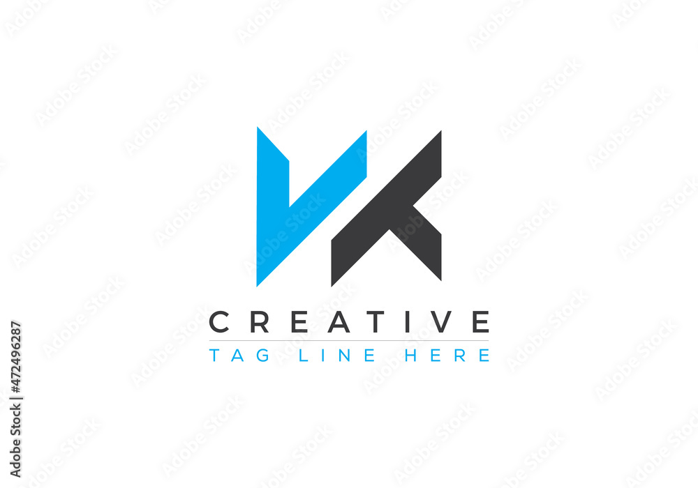 Minimalist Logo Design of Letter VK illustration for your business ...