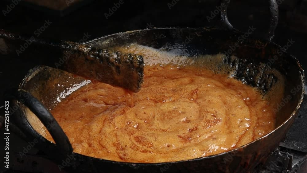 Sweet Sugar And Jaggery Syrup Called Chasni Gud Ka Paag Is Almost Ready ...