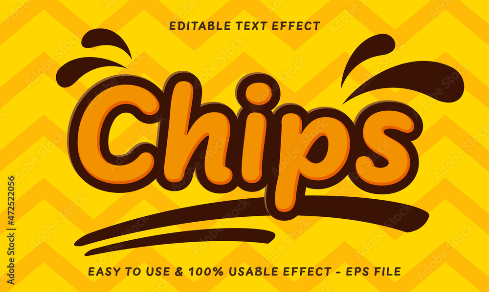 chips editable text effect with modern style compatible for business or ...