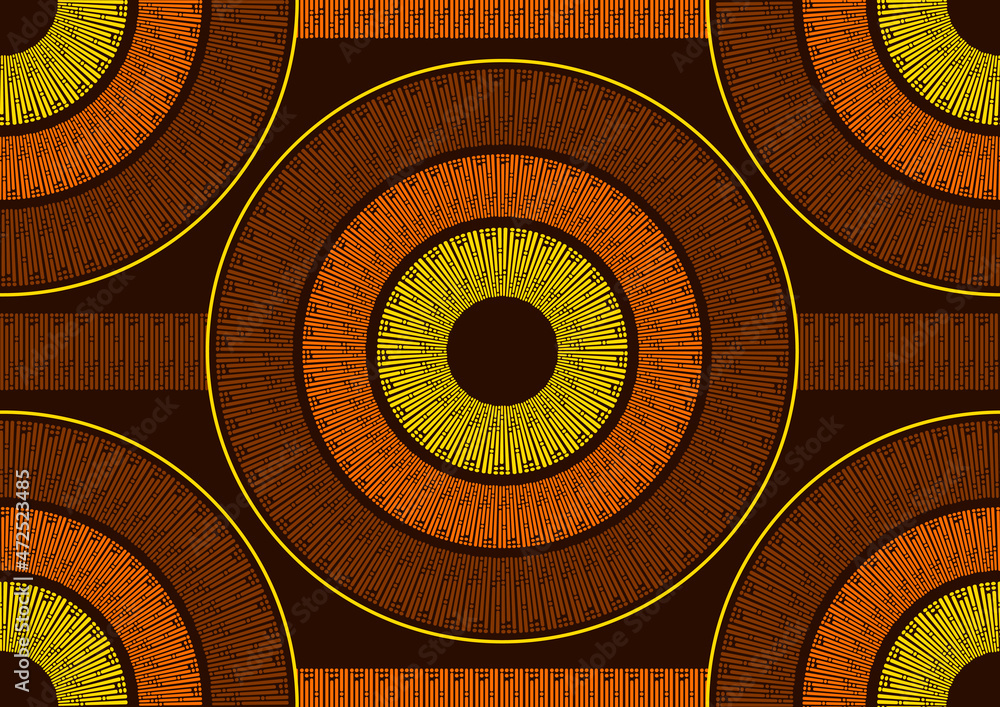 seamless pattern of african abstract circle beautiful, neat lines and ...