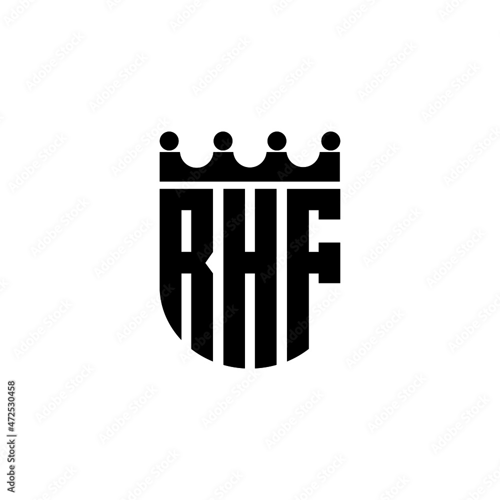 RHF letter logo design with white background in illustrator, vector ...