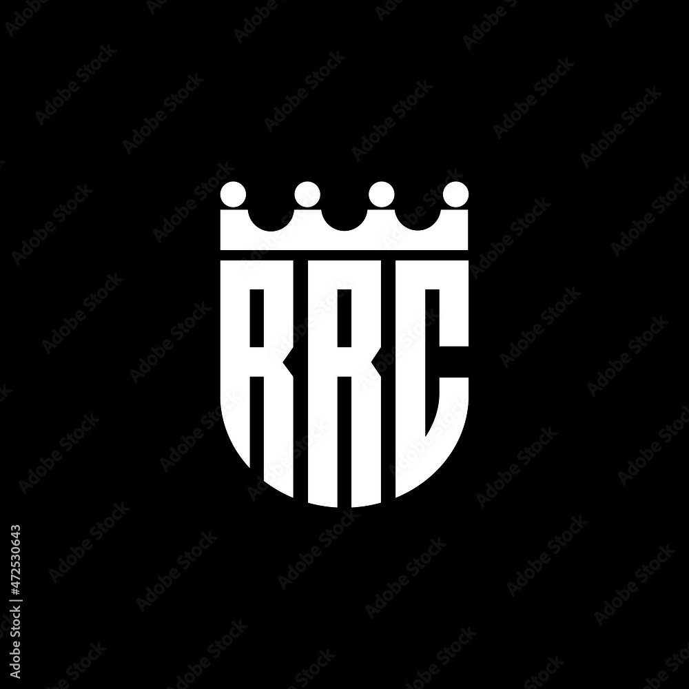 RRC letter logo design with black background in illustrator, vector ...