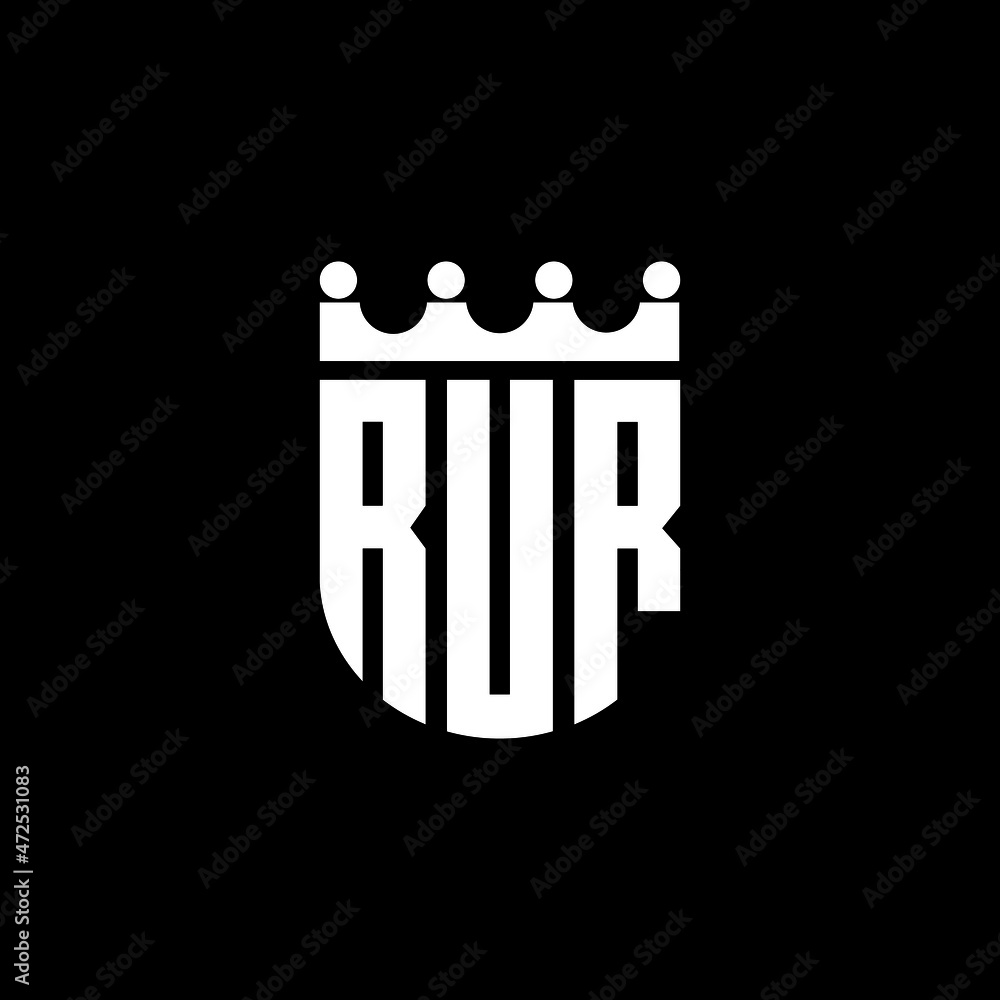 RUR letter logo design with black background in illustrator, vector ...