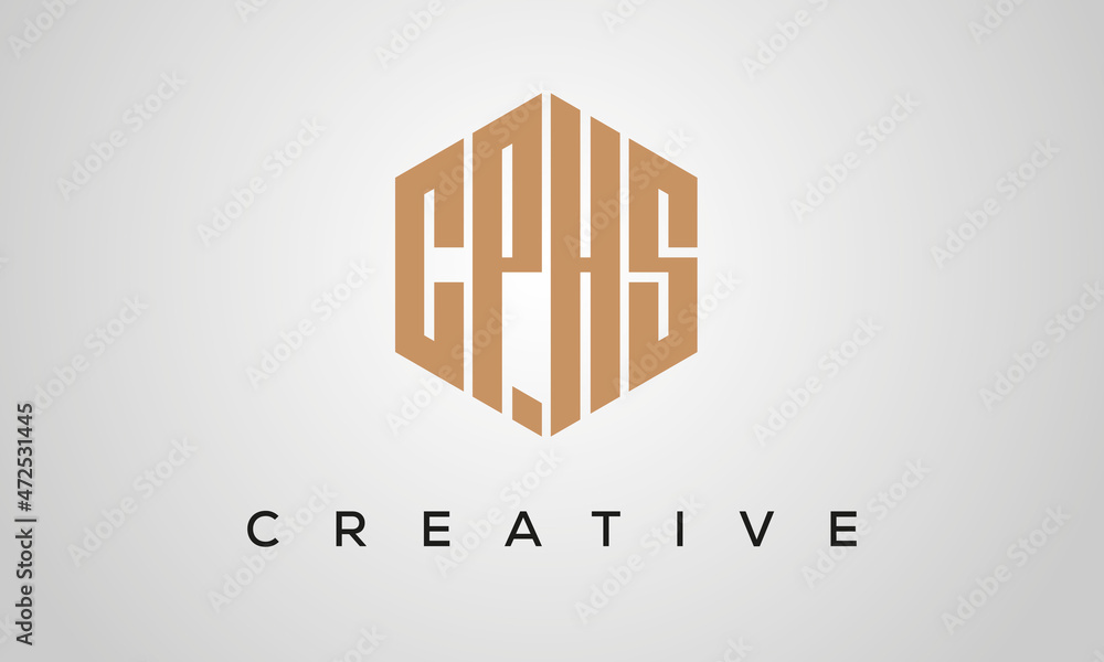 letters CPHS creative polygon hexagon logo victor template Stock Vector ...
