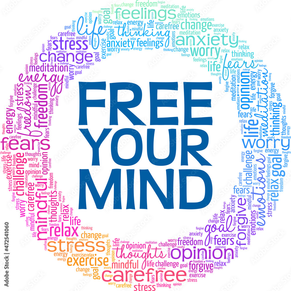 Free Your Mind conceptual vector illustration word cloud isolated on ...