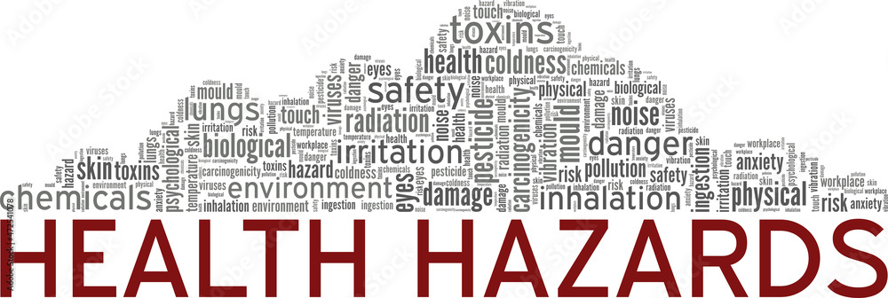 Health Hazards conceptual vector illustration word cloud isolated on ...