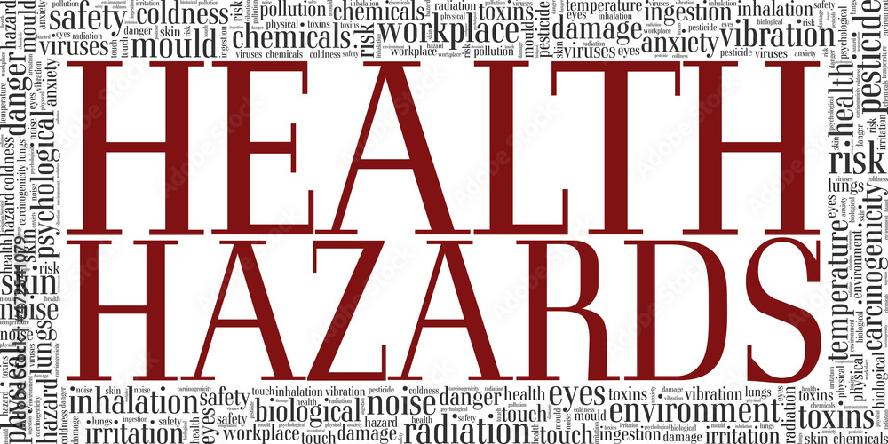 Health Hazards conceptual vector illustration word cloud isolated on ...