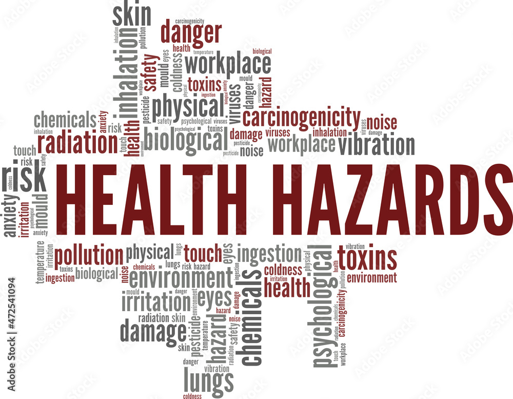 Health Hazards conceptual vector illustration word cloud isolated on ...