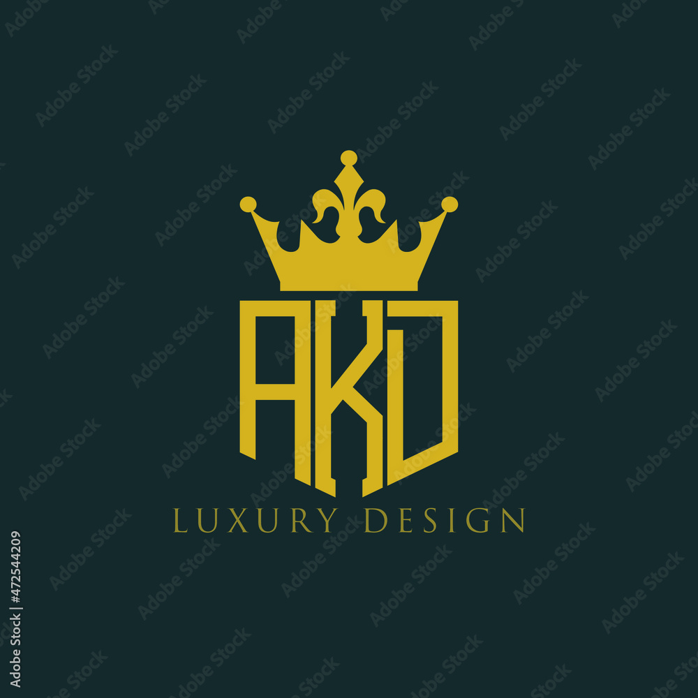 AKD letter logo design on black background.AKD creative initials letter ...