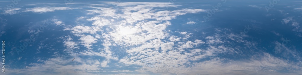 Blue sky panorama with Cumulus clouds. Seamless hdr 360 degree pano in ...