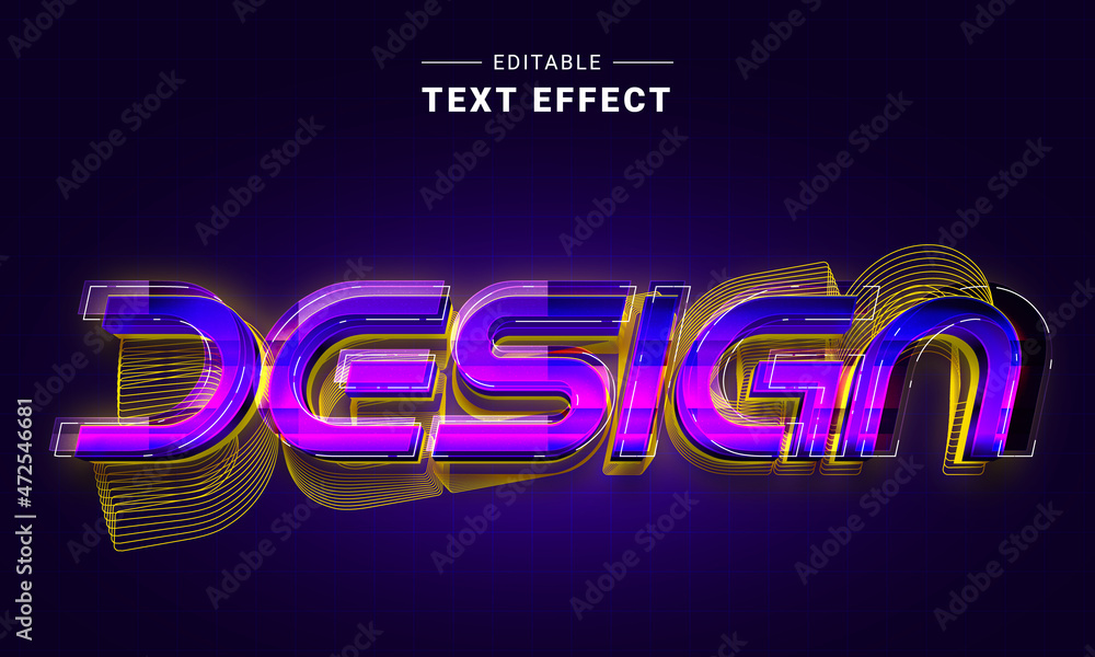 Editable Technology Futuristic Text Effect. Graphic styles. Text ...