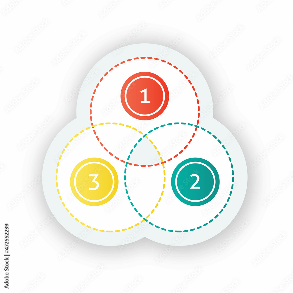 Vetor de Venn diagram infographics for three circle design vector and ...