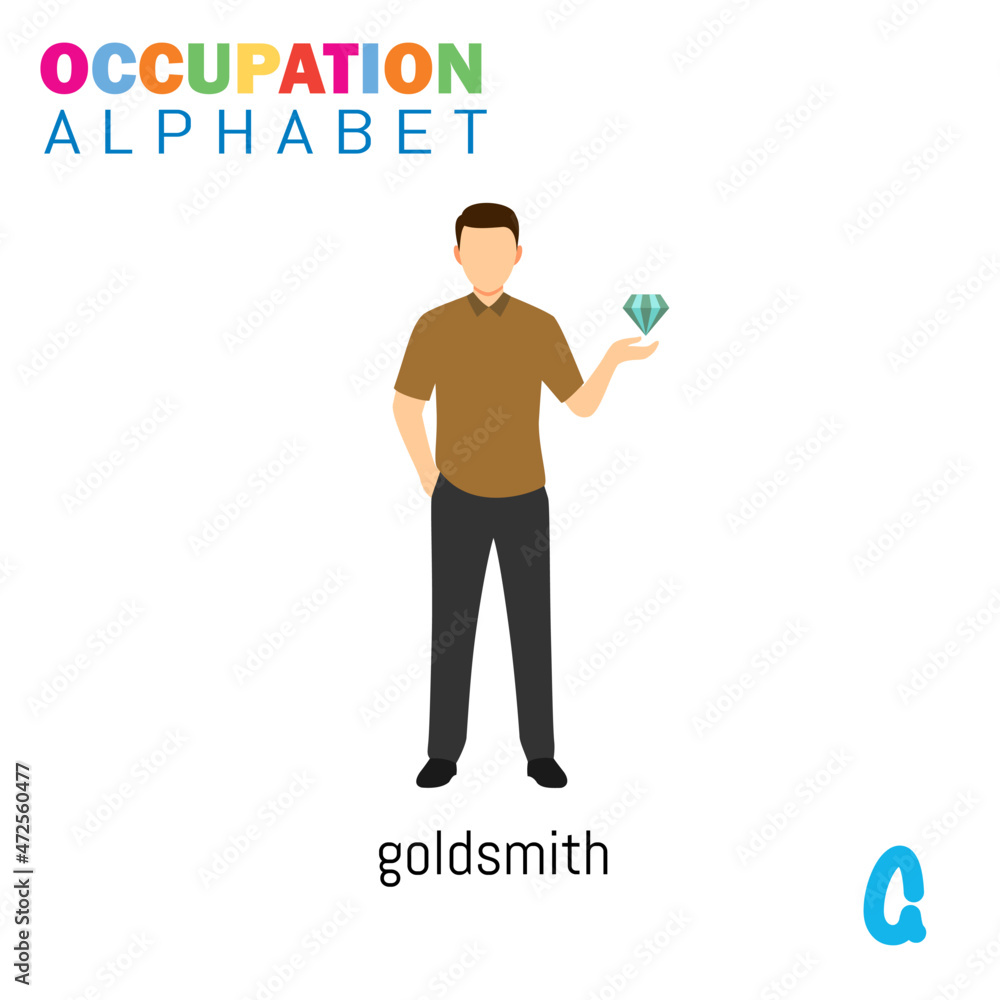 Vector Illustration of alphabet occupation with G letter. Suitable for ...
