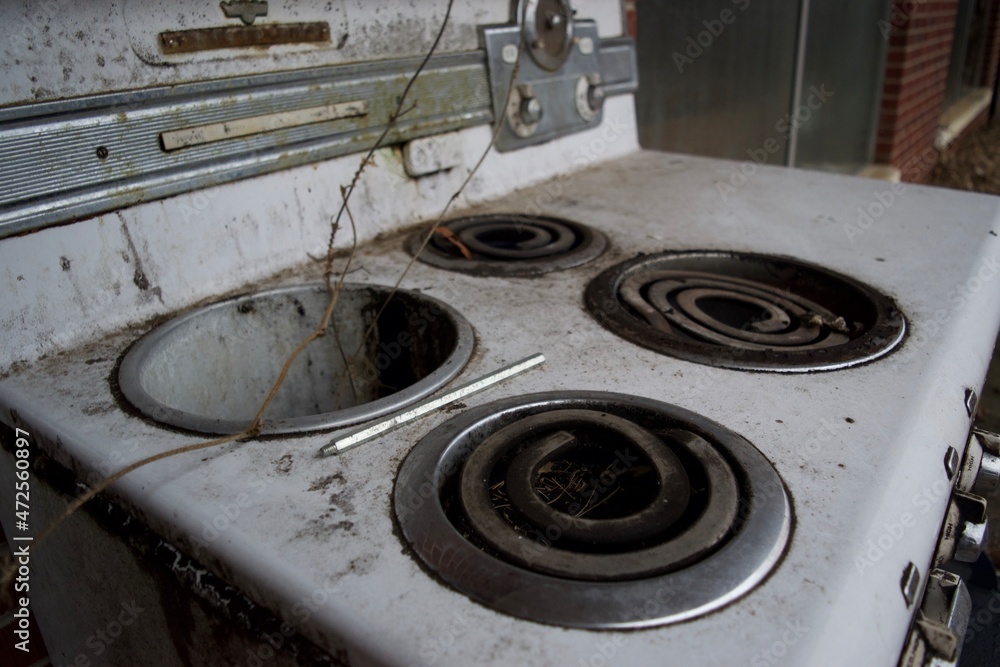 Old Derelict Abandoned Stove Stock Photo | Adobe Stock