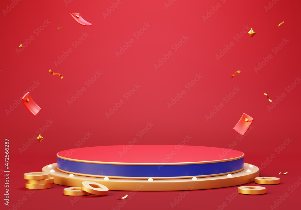 Asian style product display scene Stock Illustration | Adobe Stock