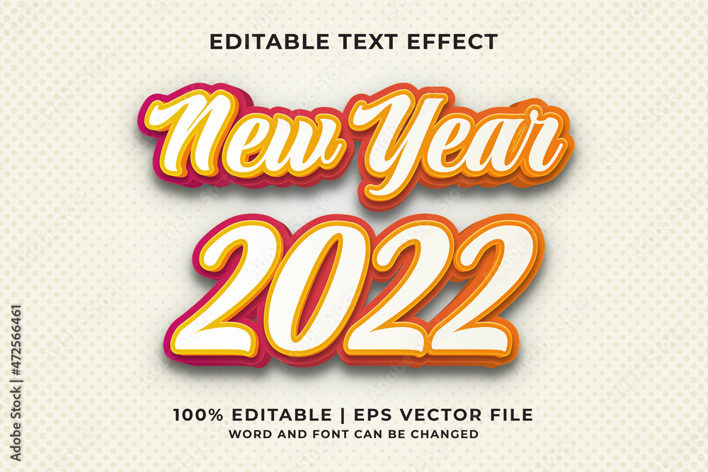 Editable text effect - New Year 2022 3d template style premium vector ...