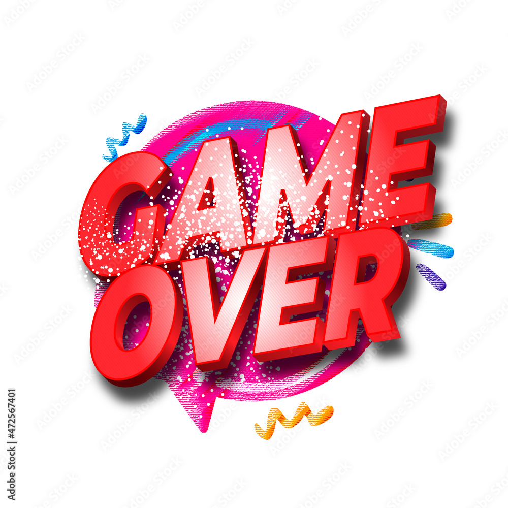 Game Over Text Design Vector Stock Vector | Adobe Stock