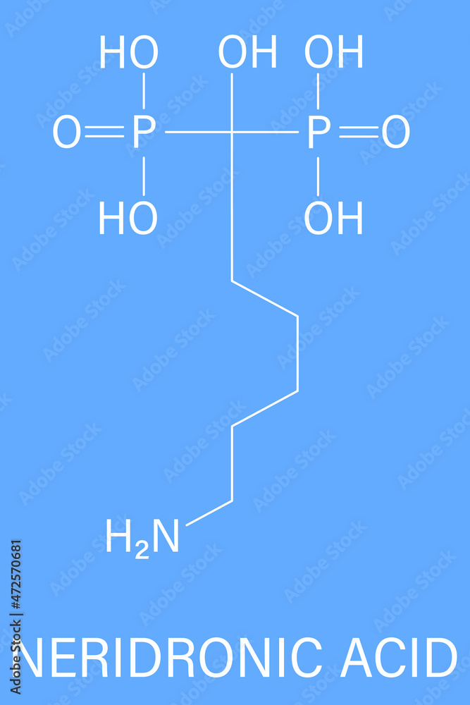 Neridronic acid drug molecule. Used for treatment of osteogenesis ...