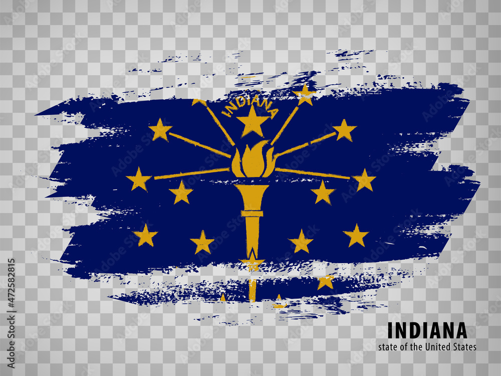 Flag of Indiana from brush strokes. United States of America. Flag ...