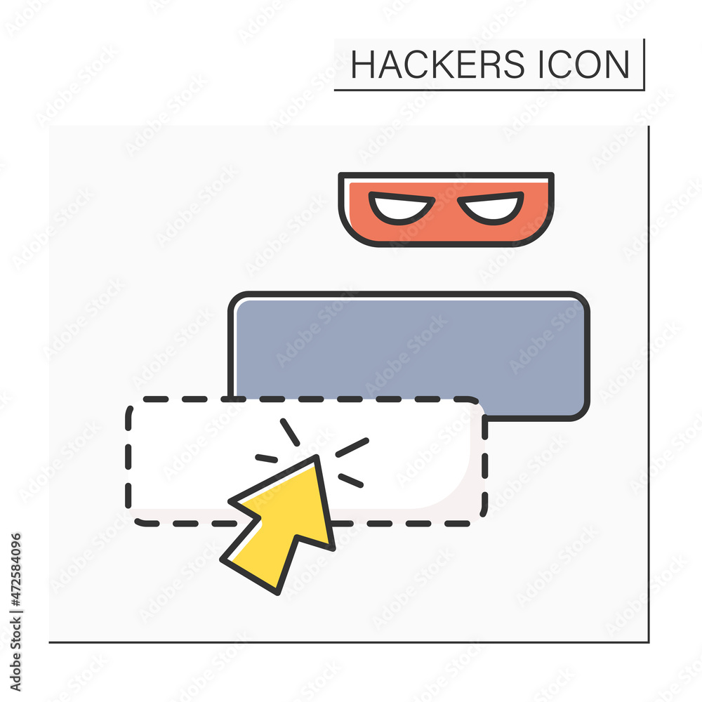 Site fraud color icon. Personal data input stealing ui redress forms ...