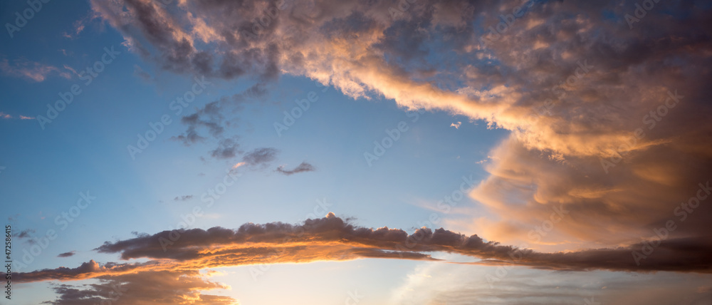 sunset sky background with dreamy colorful clouds Stock Photo | Adobe Stock