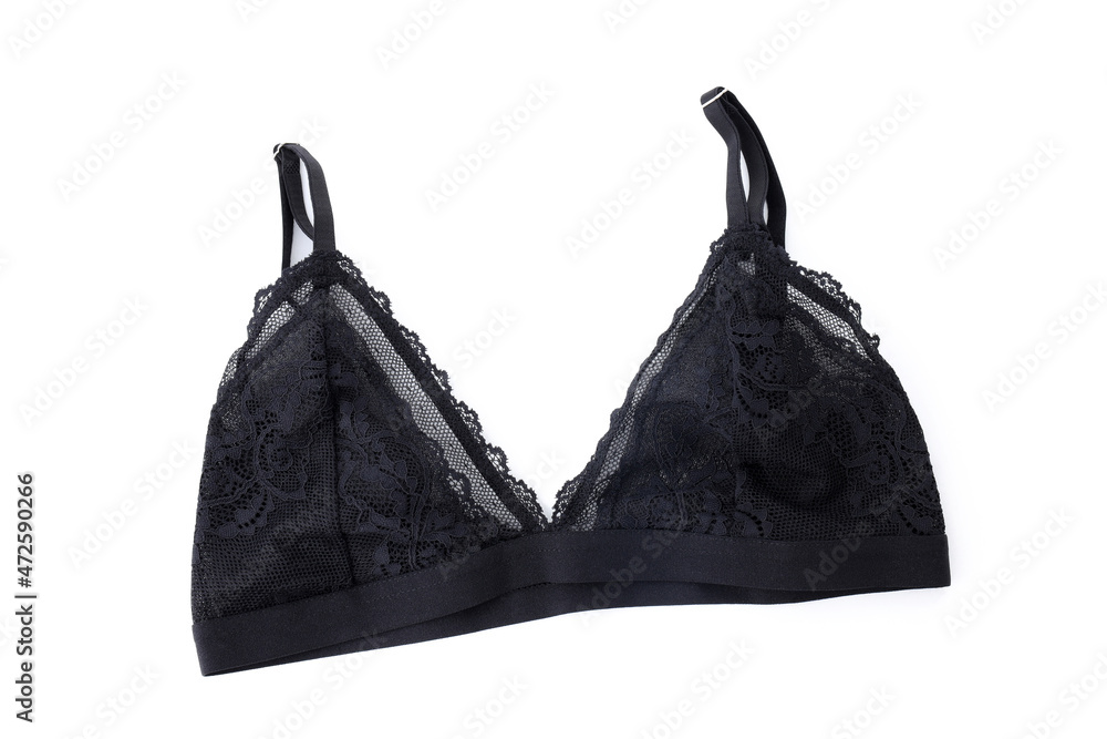 Black women bra isolated on white background Stock Photo | Adobe Stock