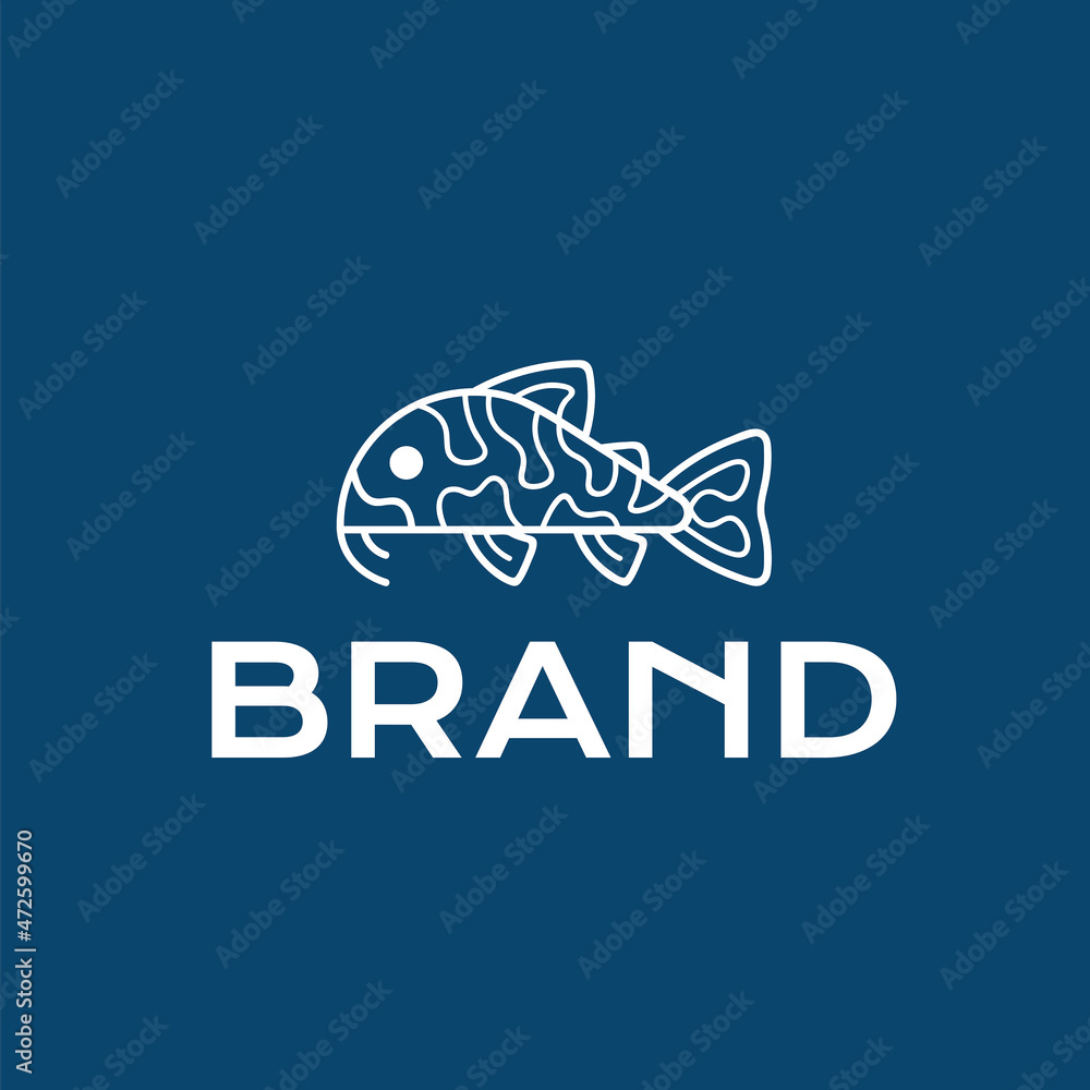 Modern Fish Logo - Amazing minimalist vector logo of a corydoras fish ...