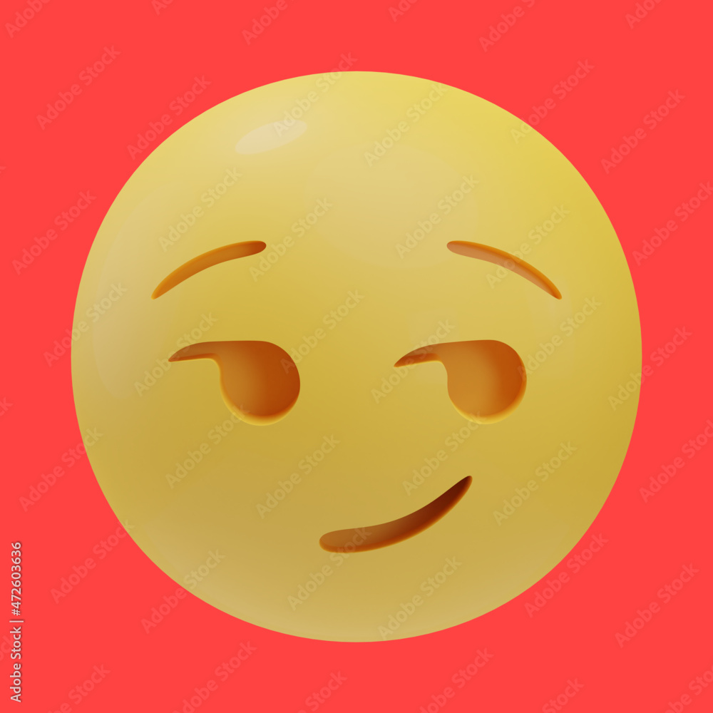 shy face emoji 3d illustration Stock Vector | Adobe Stock