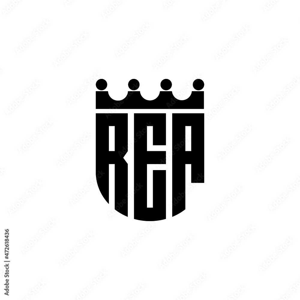 Vecteur Stock REA letter logo design with white background in ...
