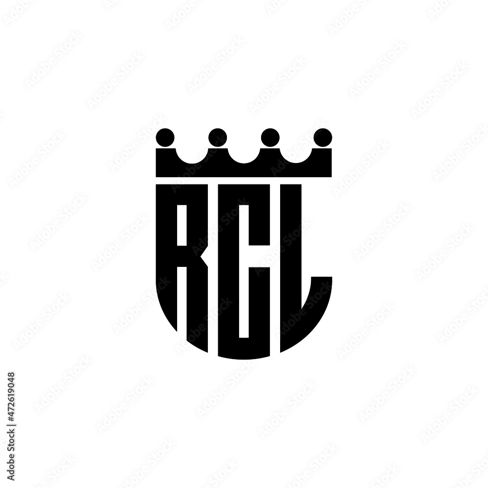 RCL letter logo design with white background in illustrator, vector ...