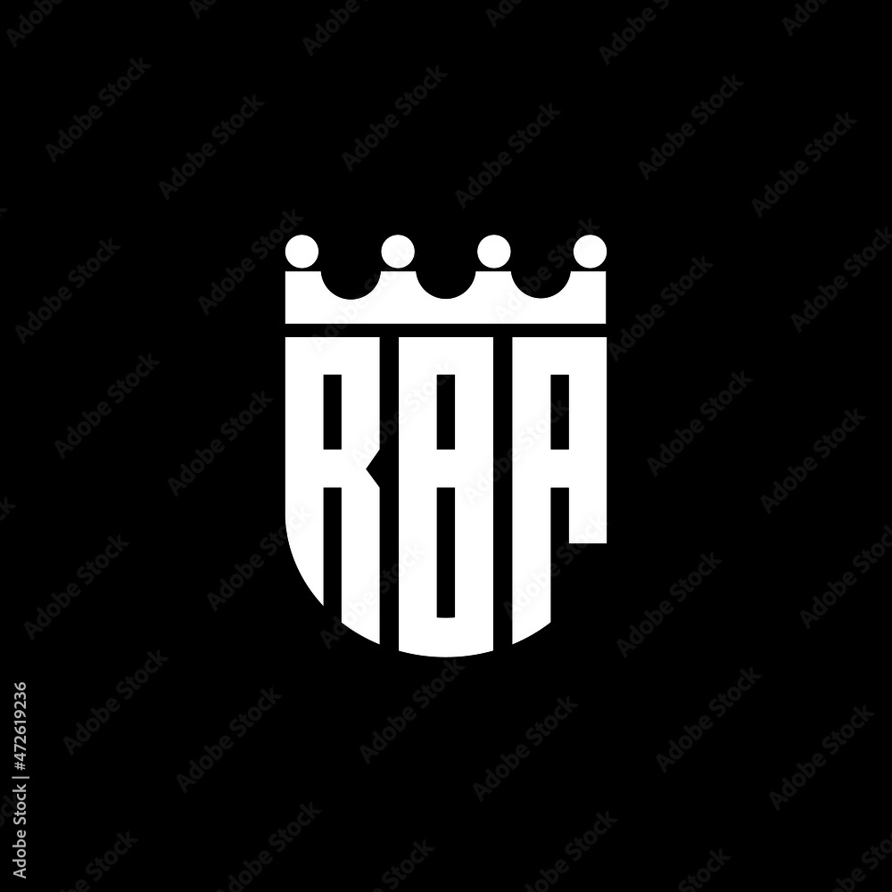 RBA letter logo design with black background in illustrator, vector ...