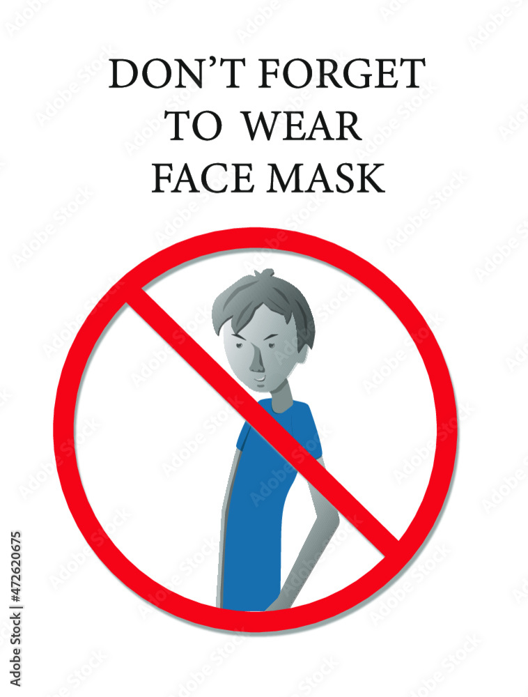 do not enter sign, wear mask, poster, person, face mask Stock Vector ...