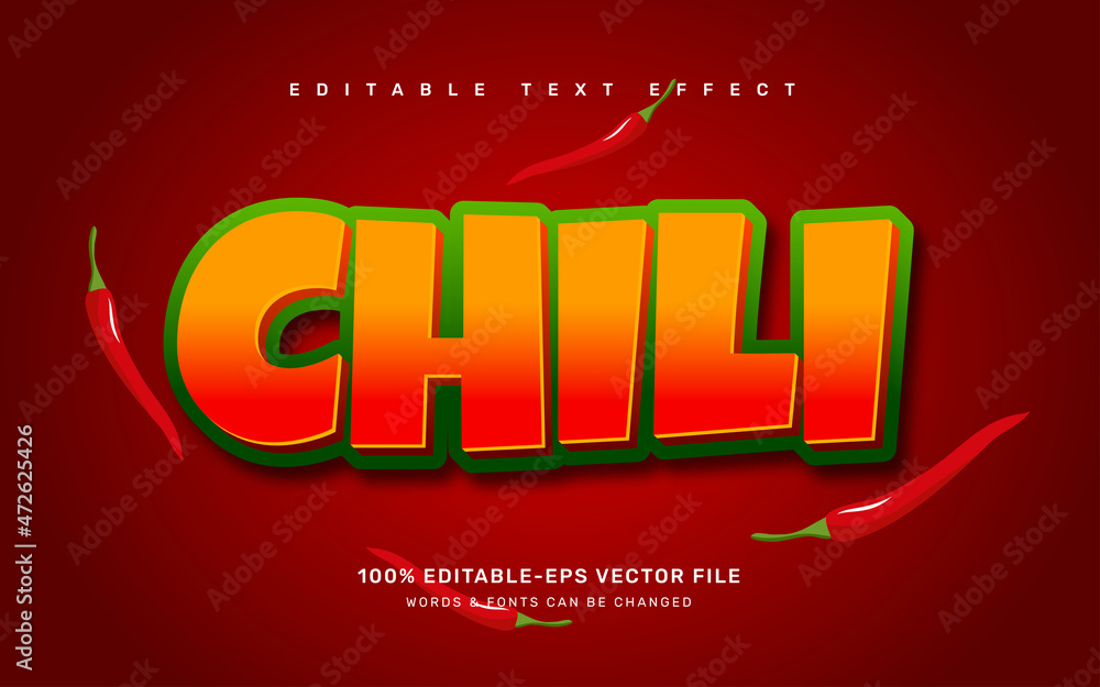 chili text effect Stock Vector | Adobe Stock
