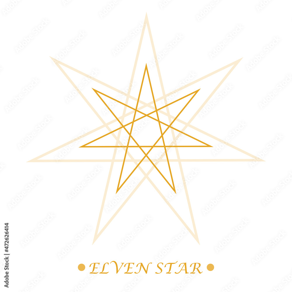 Elven star, symbol magician star. Protective amulet. Pagan vector in ...